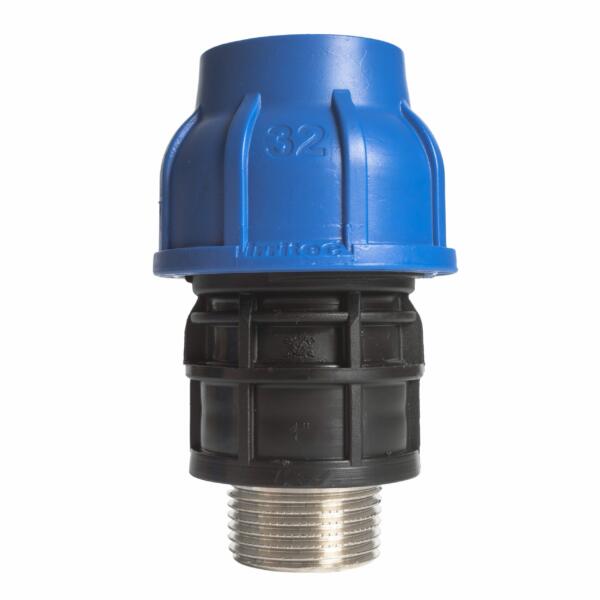 Irritec PE-Rohrverschraubung 25 mm Winkel mit 3/4" Messing Aussengewinde - hydrify.de